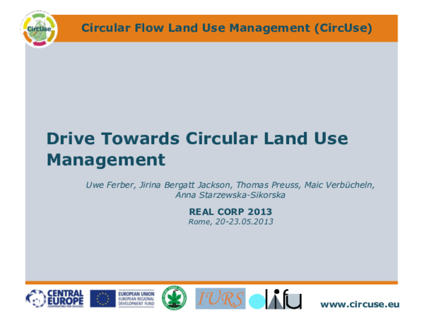 (PDF) Circular Flow Land Use Management (CircUse) Drive Towards ...