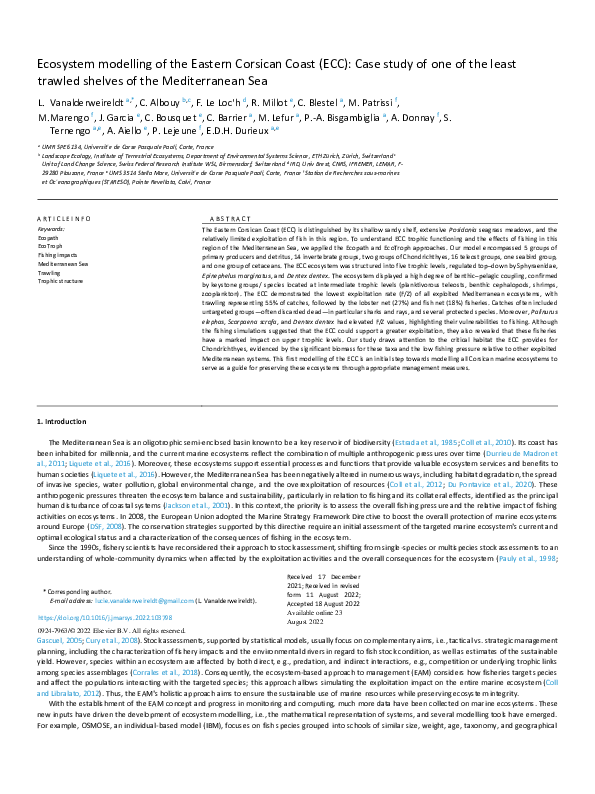 (PDF) Ecosystem modelling of the Eastern Corsican Coast (ECC): Case ...