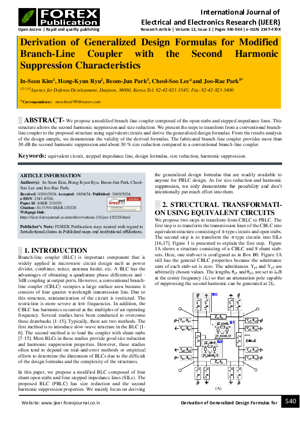 (PDF) Derivation of Generalized Design Formulas for Modified Branch ...