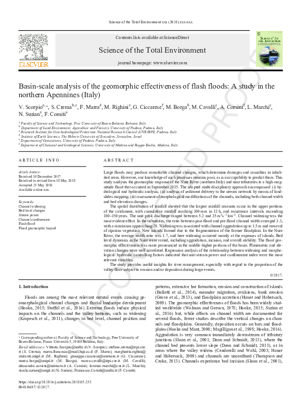 (PDF) Basin-scale analysis of the geomorphic effectiveness of flash ...