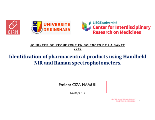 (PDF) Identification of pharmaceutical products using Handheld NIR and ...