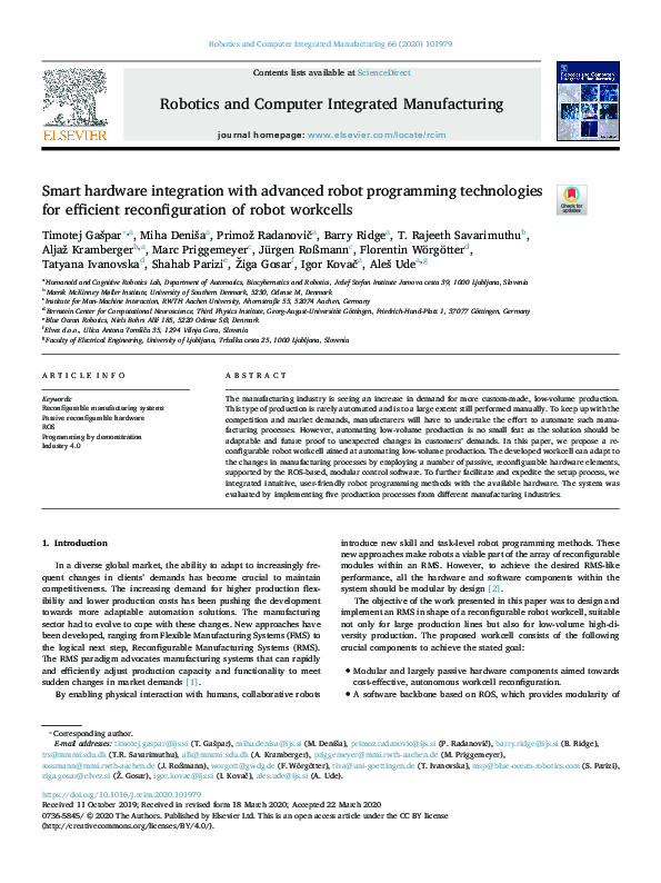(PDF) Smart hardware integration with advanced robot programming technologies for efficient ...