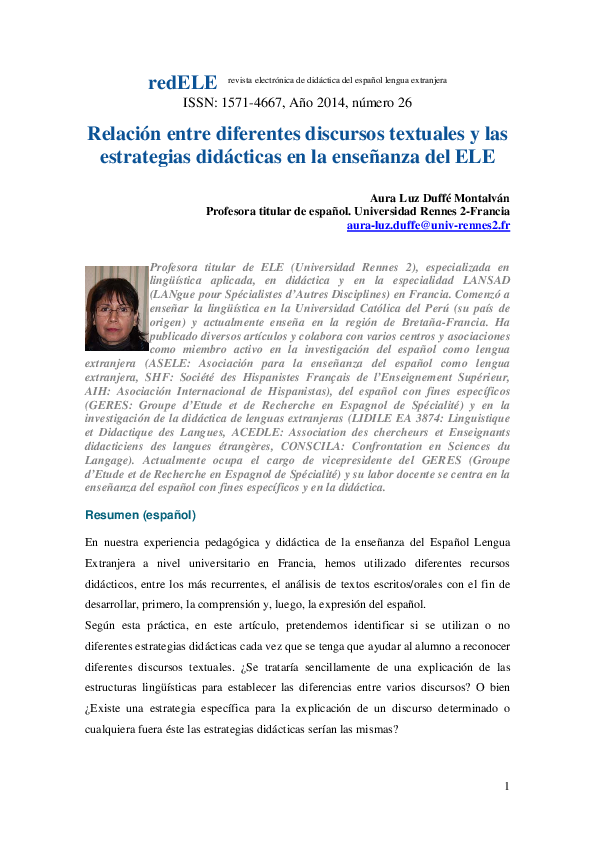 (PDF) Relación entre diferentes discursos textuales y las estrategias ...