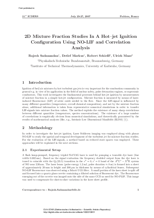 (PDF) 2D Mixture Fraction Studies in a Hot-Jet Ignition Configuration ...