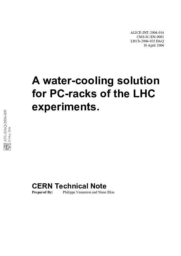 (PDF) A water-cooling solution for PC-racks of the LHC experiments