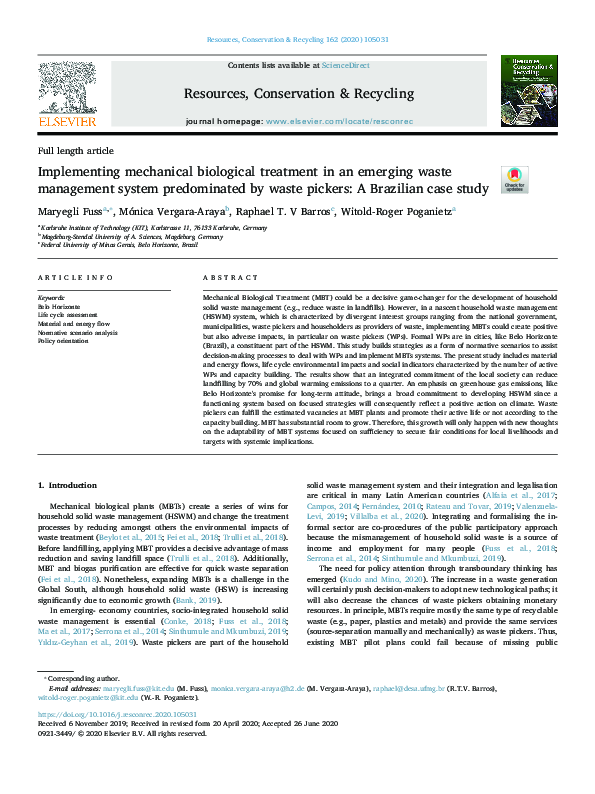 (PDF) Implementing mechanical biological treatment in an emerging waste ...