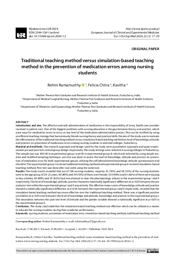 (PDF) Traditional teaching method versus simulation-based teaching ... (PDF) Traditional teaching method versus simulation-based teaching ...