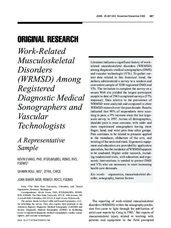 (PDF) Work-Related Musculoskeletal Disorders (WRMSD) Among Registered ...
