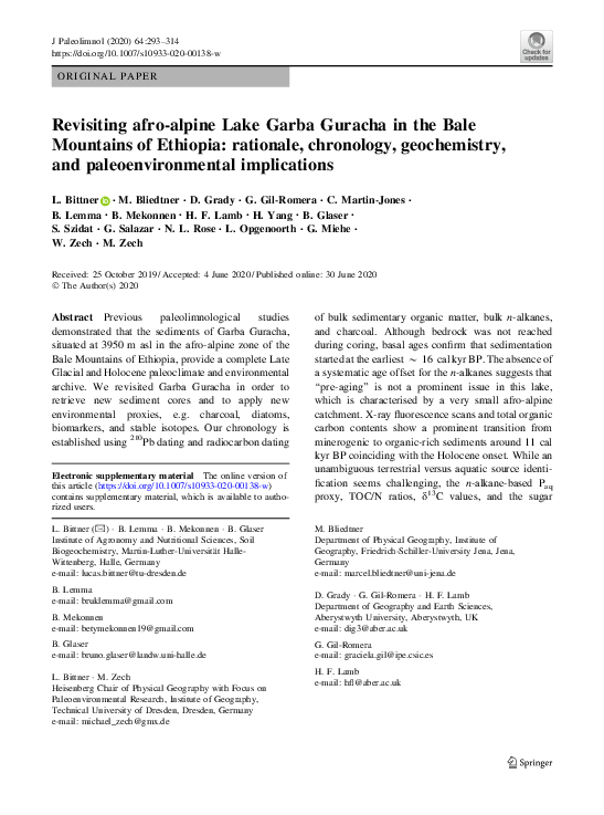 (PDF) Revisiting afro-alpine Lake Garba Guracha in the Bale Mountains ...