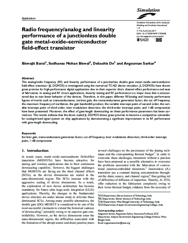 (PDF) Radio frequency/analog and linearity performance of a ...