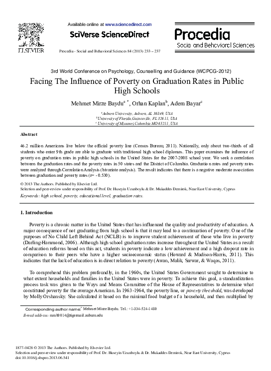 (PDF) Facing The Influence of Poverty on Graduation Rates in Public ...