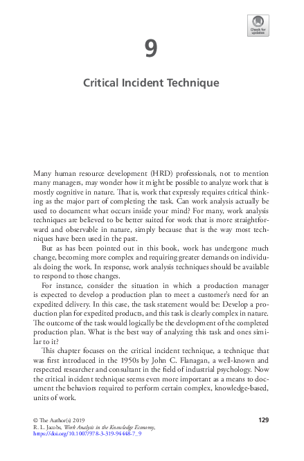 (PDF) Critical Incident Technique