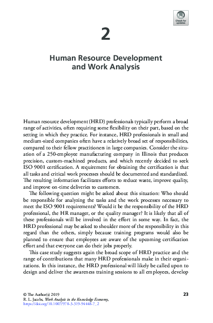 (PDF) Human Resource Development and Work Analysis