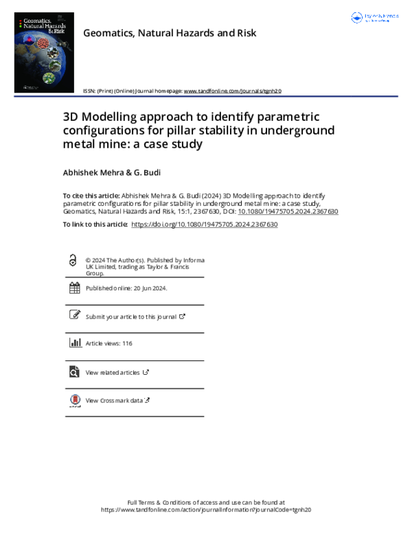 (PDF) 3D Modelling approach to identify parametric configurations for pillar stability in ...