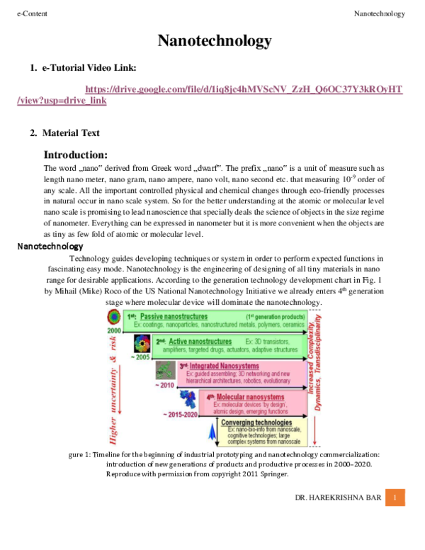 (PDF) Nanoscience and Nanotechnology
