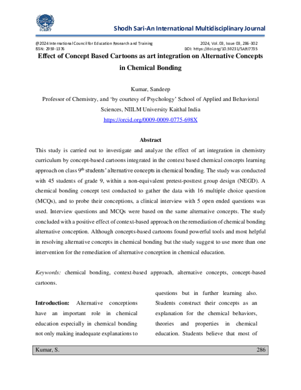 (PDF) Effect of Concept Based Cartoons as art integration on ...
