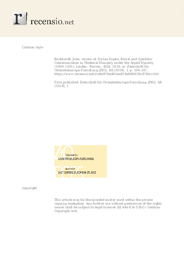 (PDF) Review of Ritual and Symbolic Communication in Medieval Hungary ...