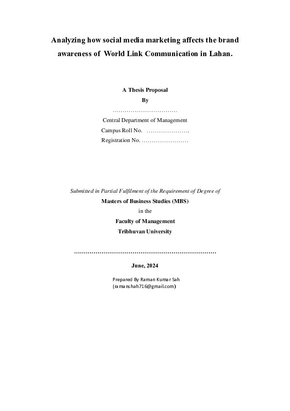 (PDF) MBS Proposal Sample (Marketing)