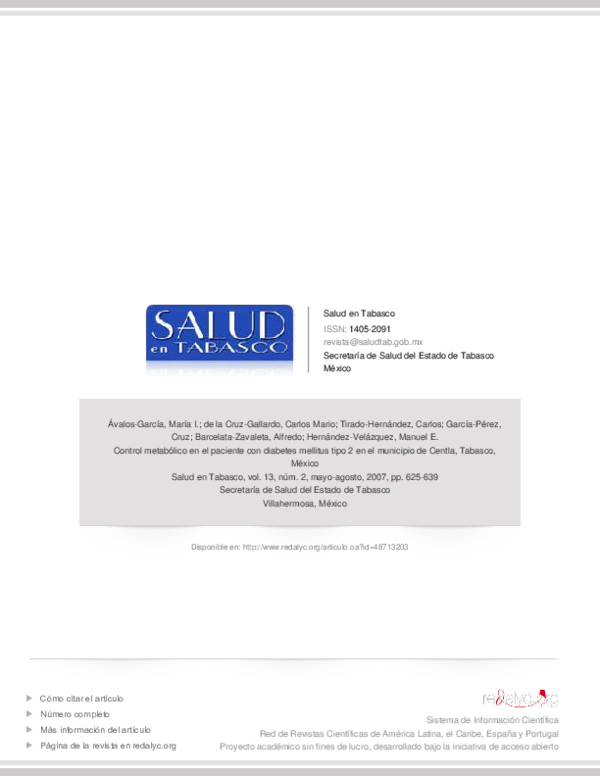 (PDF) Control metabólico en el paciente con diabetes mellitus tipo 2 en ...