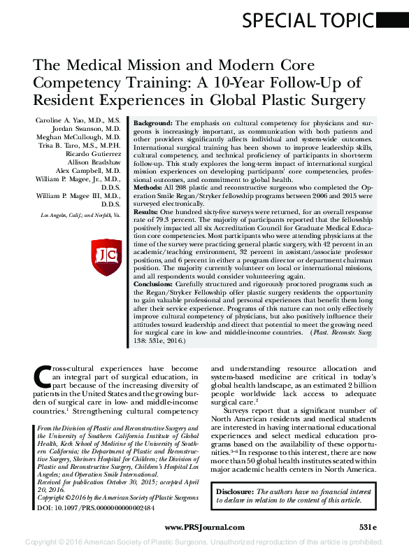 (PDF) The Medical Mission and Modern Core Competency Training: A 10 ...