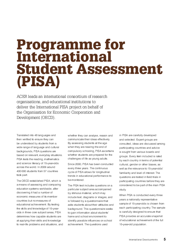 (PDF) Programme for International Student Assessment (PISA)