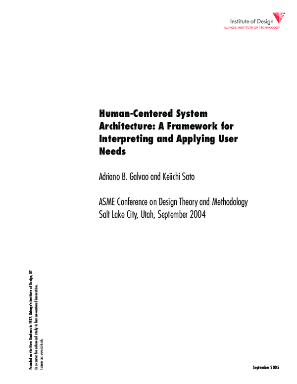 (PDF) User-Centered Framework for Product Design