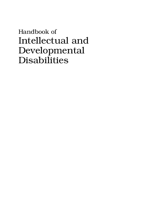 (PDF) Handbook of Intellectual and Developmental Disabilities