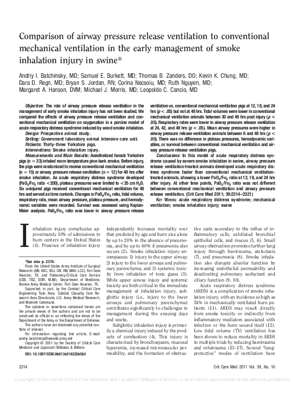 (PDF) Comparison of airway pressure release ventilation to conventional ...