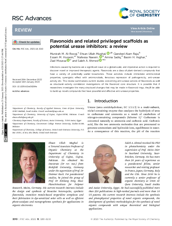 (PDF) Flavonoids and related privileged scaffolds as potential urease ...