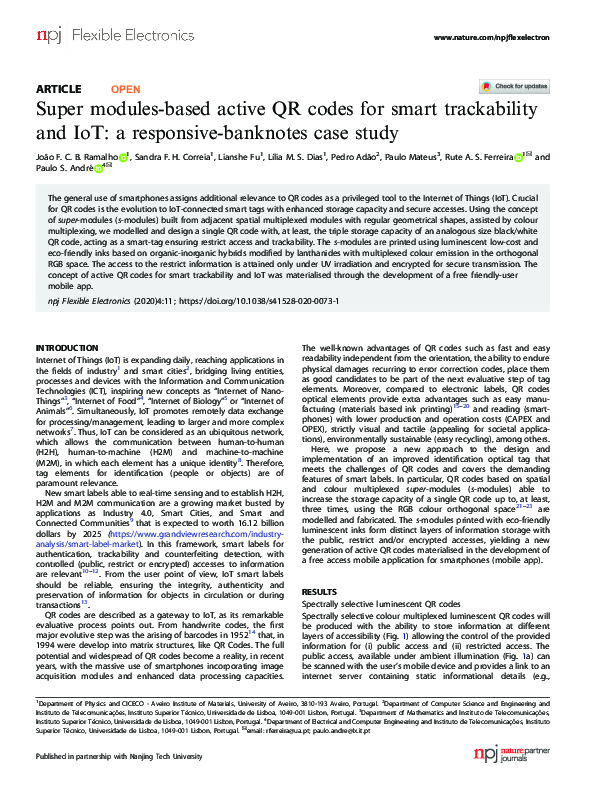 (PDF) Super modules-based active QR codes for smart trackability and ...
