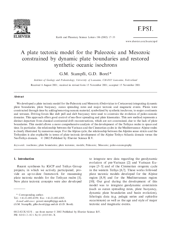 (PDF) A plate tectonic model for the Paleozoic and Mesozoic constrained by dynamic plate ...