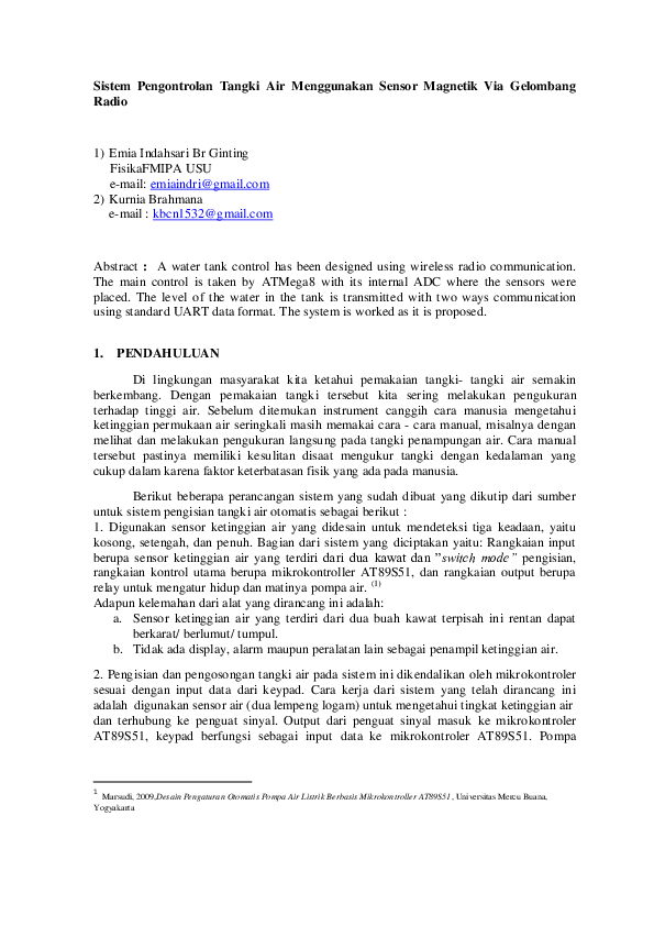 (PDF) Sistem Pengontrolan Tangki Air Menggunakan Sensor Magnetik via ...