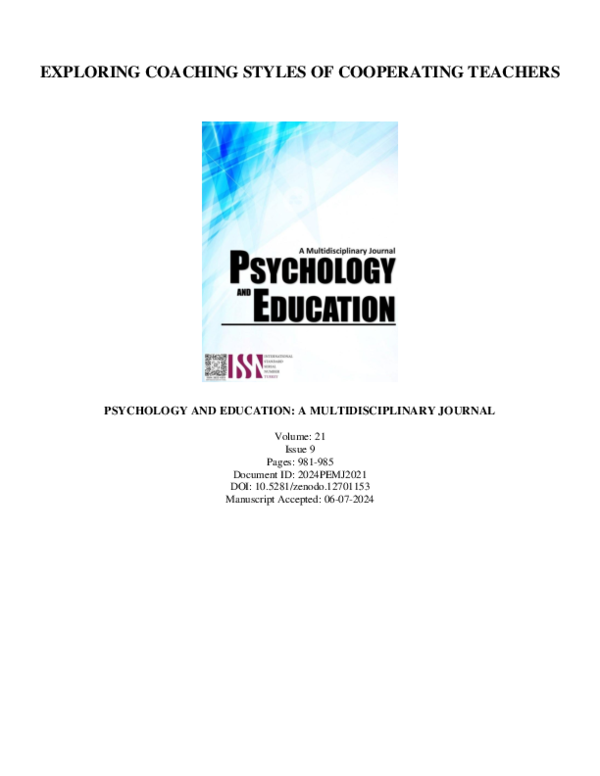 (PDF) Exploring Coaching Styles of Cooperating Teachers
