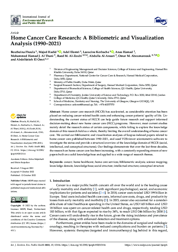 (PDF) Home Cancer Care Research: A Bibliometric and Visualization ...