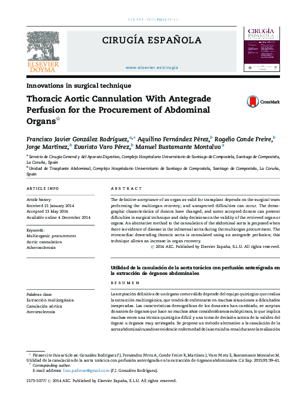 (PDF) Thoracic aortic cannulation with antegrade perfusion for the ...