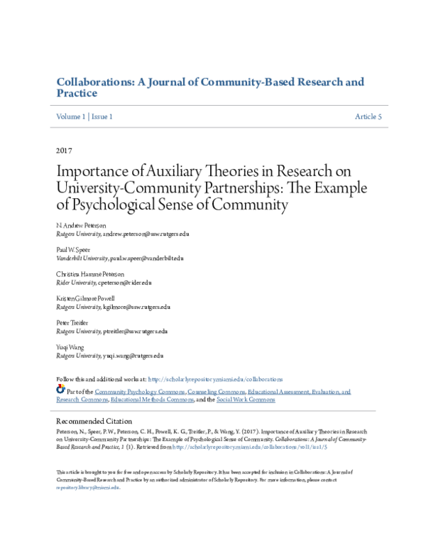 (PDF) Importance of Auxiliary Theories in Research on University ...