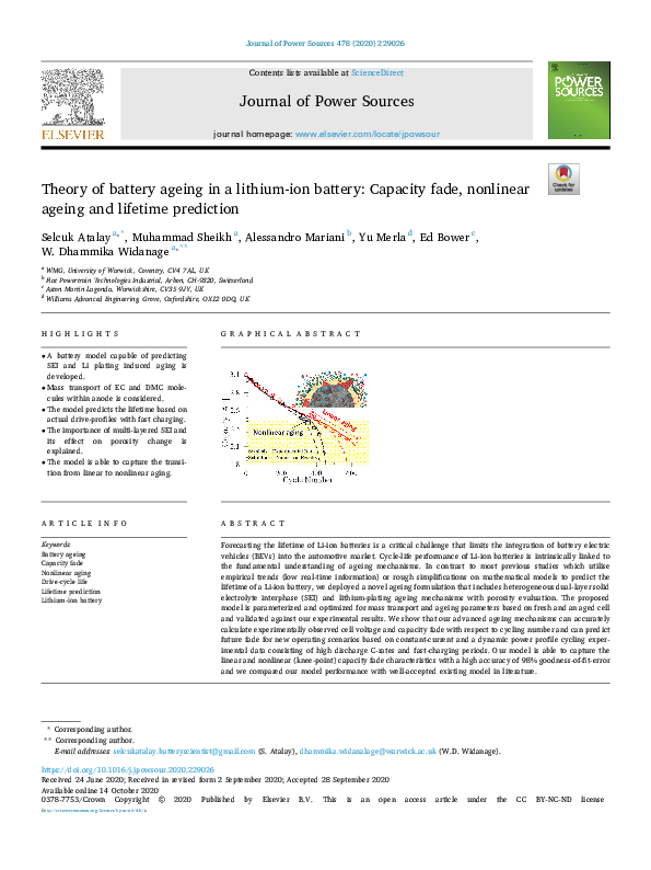 (PDF) Theory of battery ageing in a lithium-ion battery: Capacity fade ...