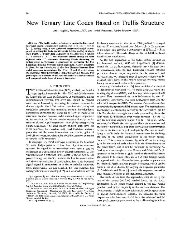 (PDF) New ternary line codes based on trellis structure