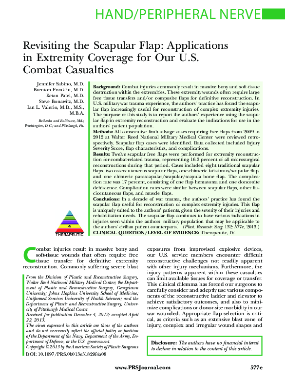 (PDF) Revisiting the Scapular Flap