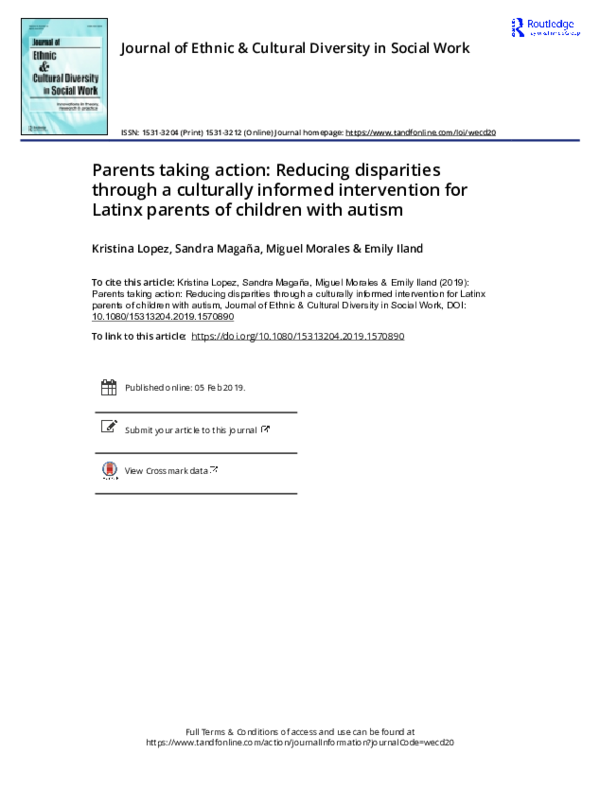 (PDF) Parents Taking Action: Reducing disparities through a culturally ...