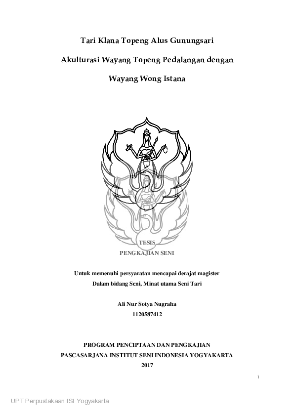 (PDF) Tari Klana Topeng Alus Gunungsari Akulturasi Wayang Topeng ...