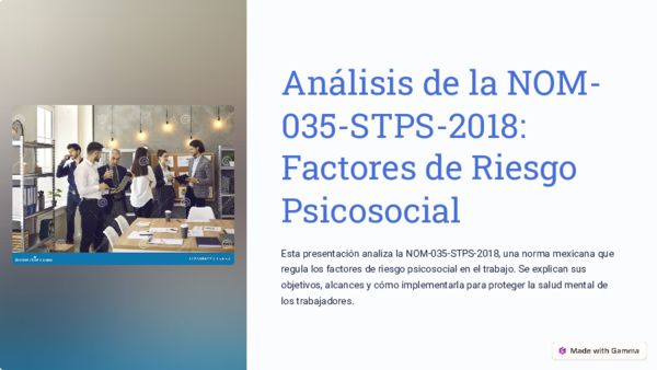 (PDF) Análisis de la NOM-035-STPS-2018