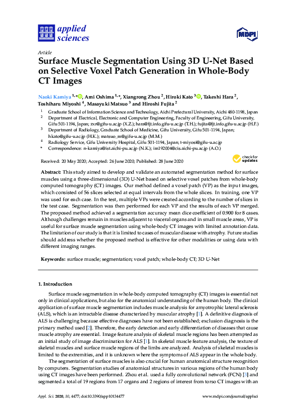 Pdf Surface Muscle Segmentation Using 3d U Net Based On Selective