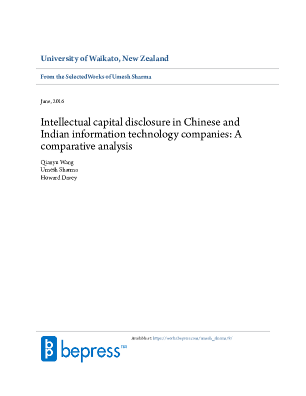 (PDF) Intellectual capital disclosure by Chinese and Indian information ...