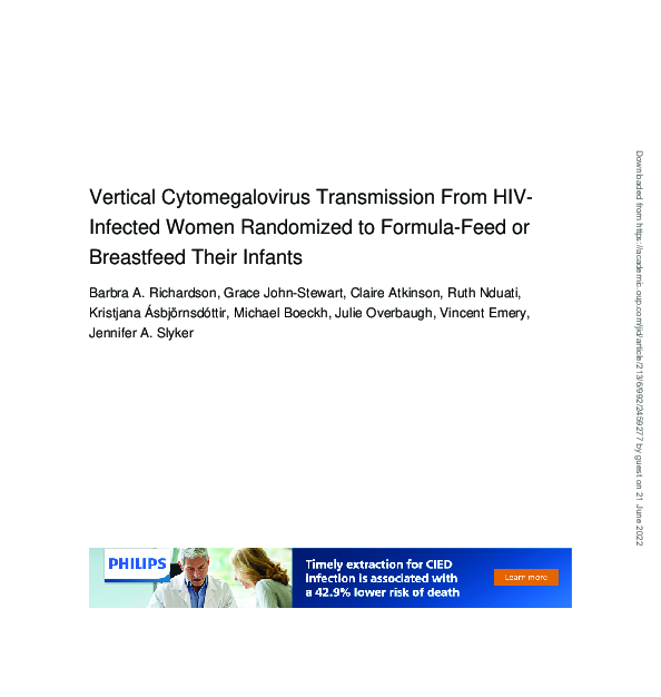(PDF) Vertical cytomegalovirus transmission from HIV-infected women ...