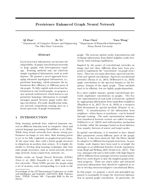 (PDF) Persistence Enhanced Graph Neural Network