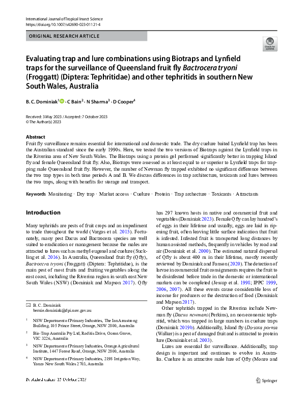 (PDF) Evaluating trap and lure combinations using Biotraps and Lynfield ...