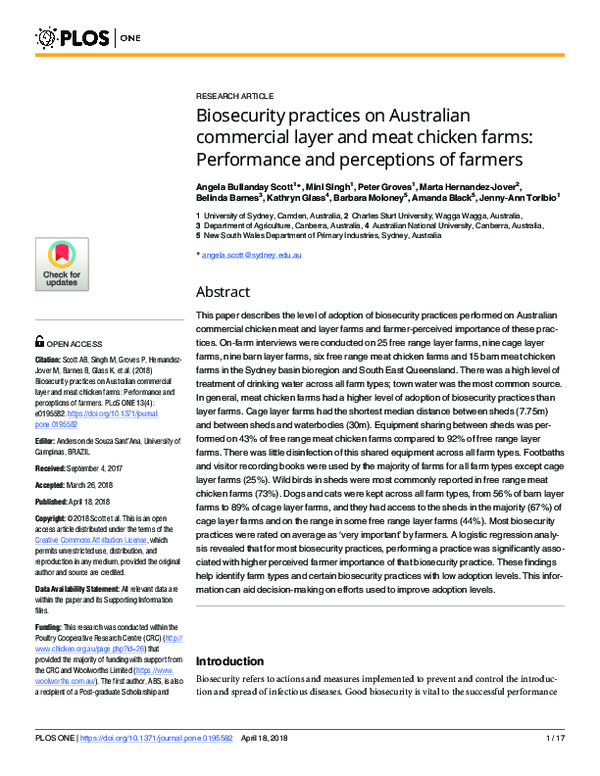 (PDF) Biosecurity practices on Australian commercial layer and meat ...