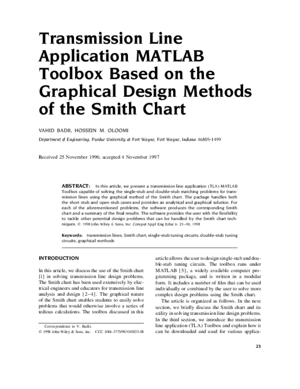 (PDF) Transmission line application MATLAB Toolbox based on the graphical design methods of the ...