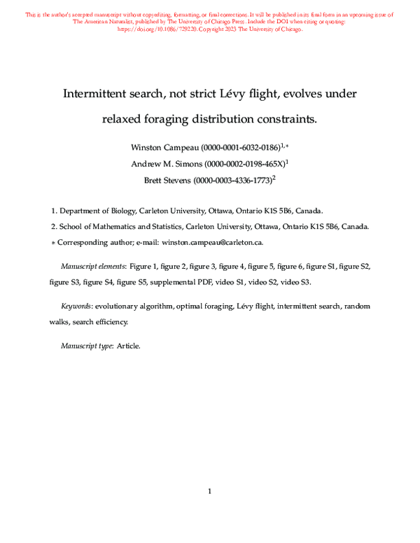 (PDF) Intermittent search, not strict Lévy flight, evolves under ...
